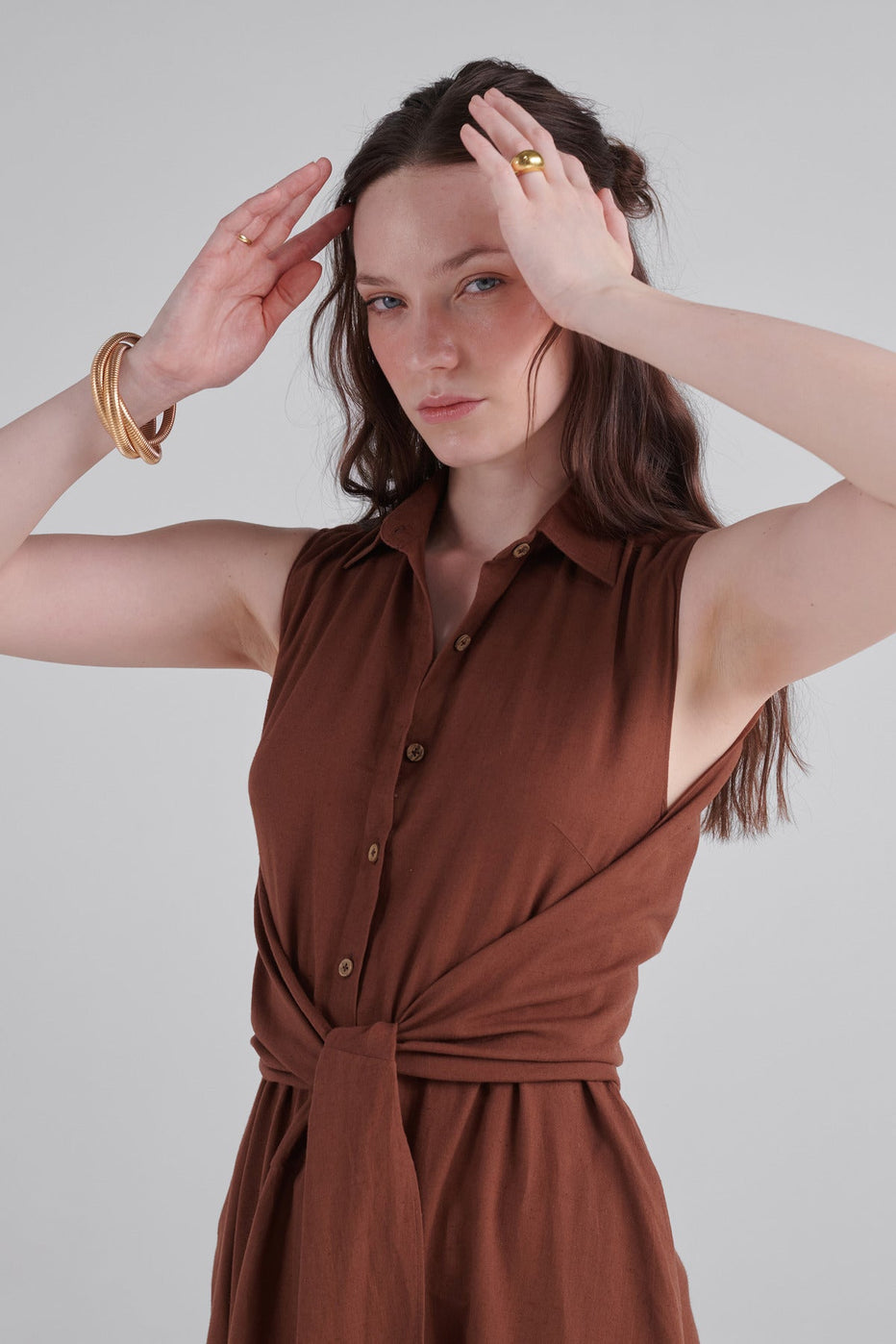 Cocoa Tie Long Dress – prakritijaipur