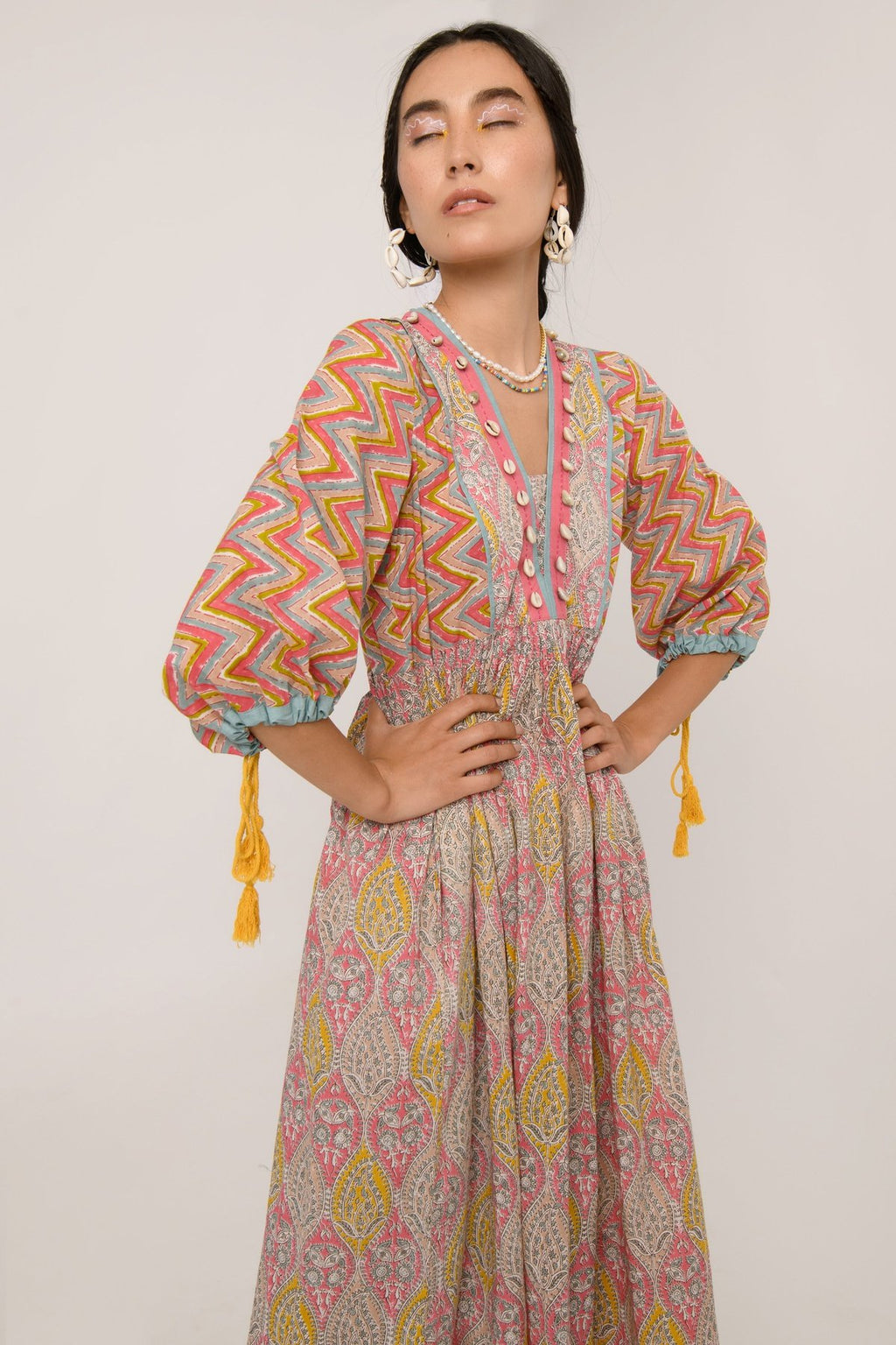 Paisley Shell Dress in Pink – prakritijaipur