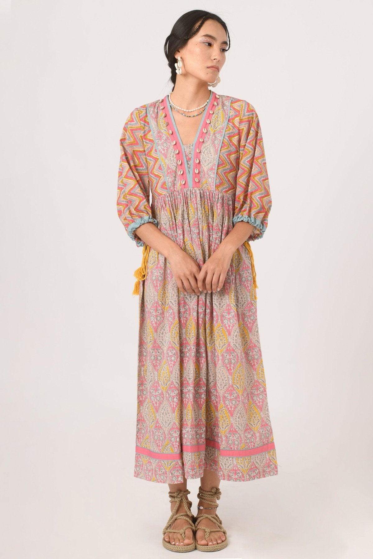 Paisley Shell Dress in Pink – prakritijaipur