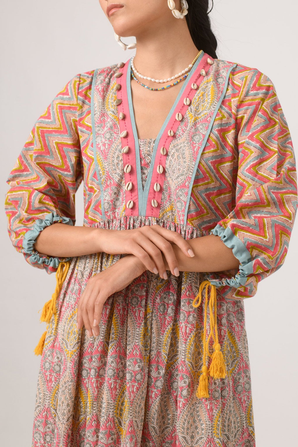 Paisley Shell Dress in Pink – prakritijaipur